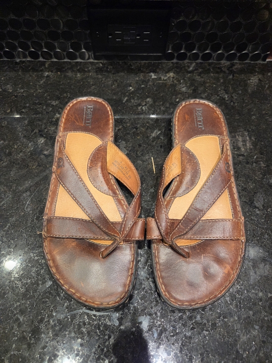 Born | Shoes | Born Brown Leather Womens Toepost Sandals | Poshmark